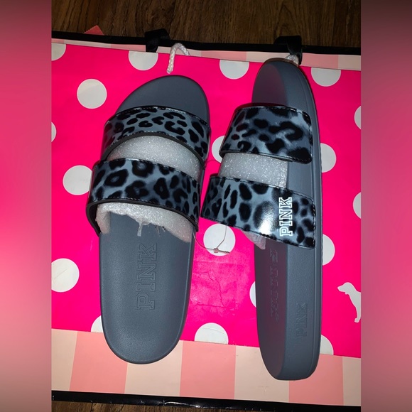 PINK Victoria's Secret | Shoes | New Vs Pink Size Large 9 Grey Leopard ...